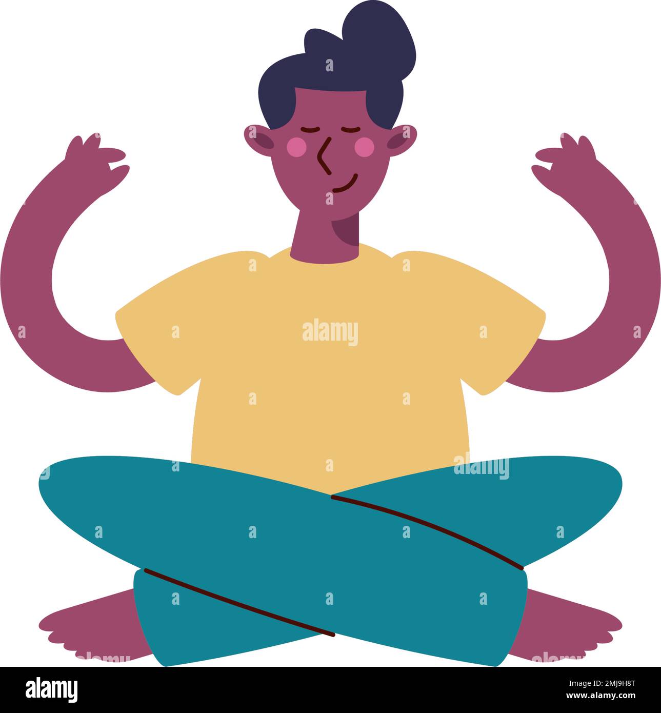 afro man practicing yoga character Stock Vector Image & Art - Alamy