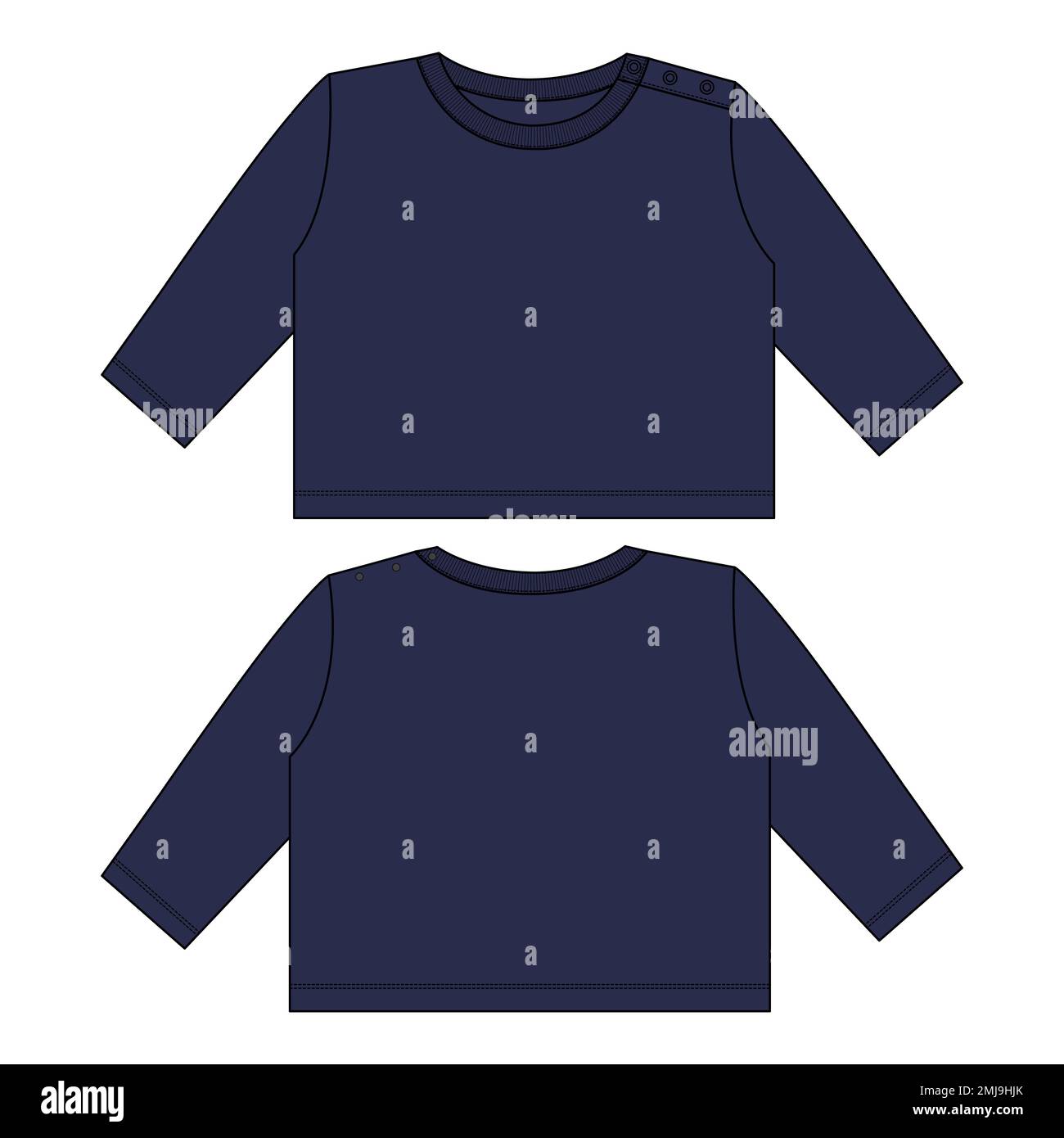 T-shirt overall technical fashion flat sketch vector Illustration ...