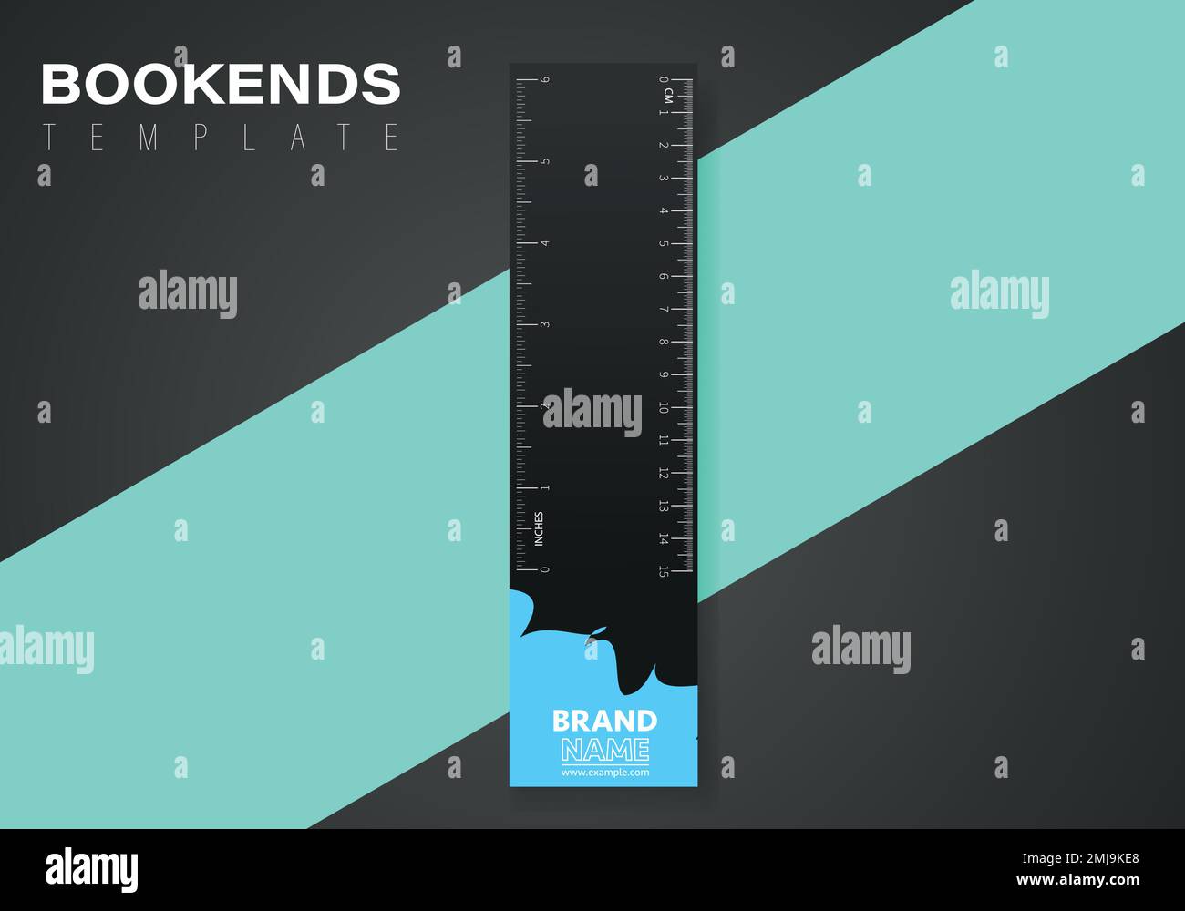 Vertical vector bookmarks design template with ruller and logo space ...