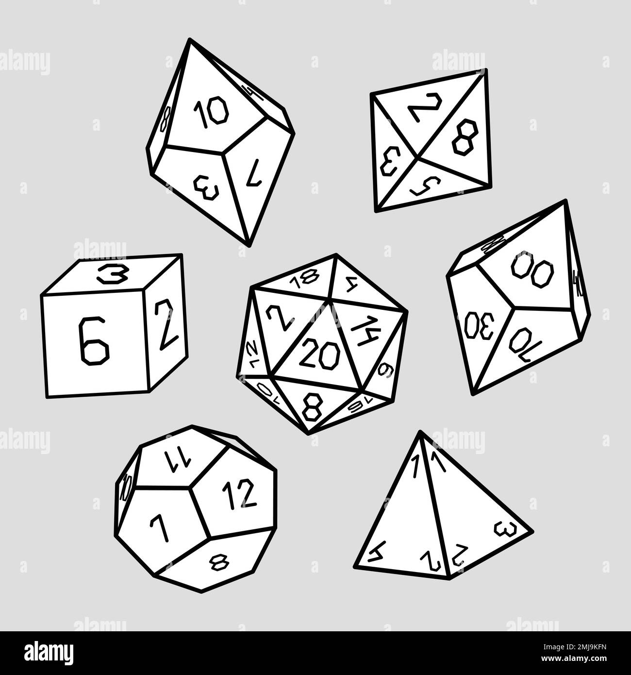 Vector set of dice for fantasy board games dnd rpg Stock Vector Image ...