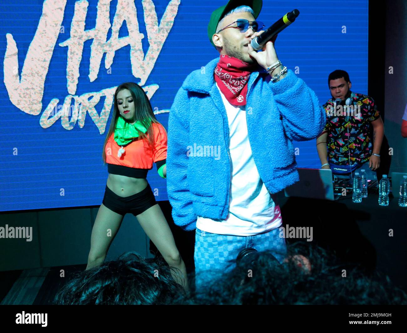 In this Aug. 21, 2019 photo, Puerto Rican singer Jhay Cortez performs ...