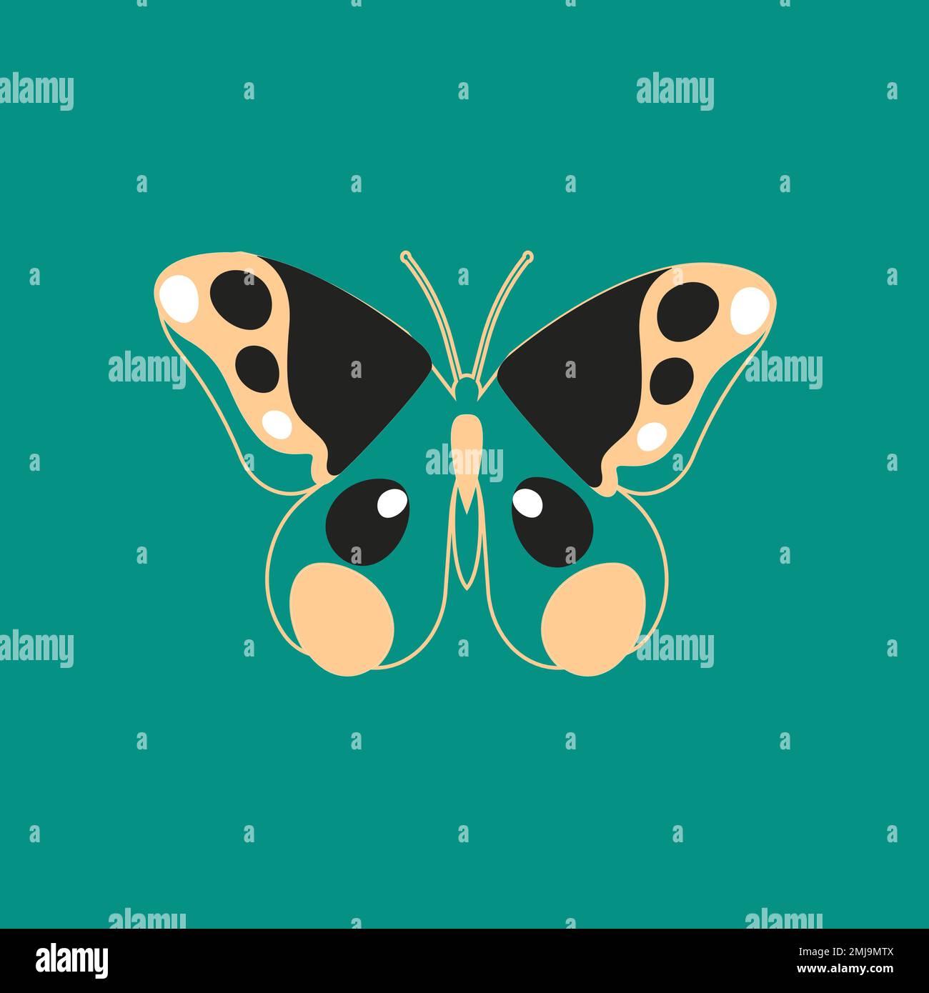 Set of butterflies of different colors and shapes isolated on white ...