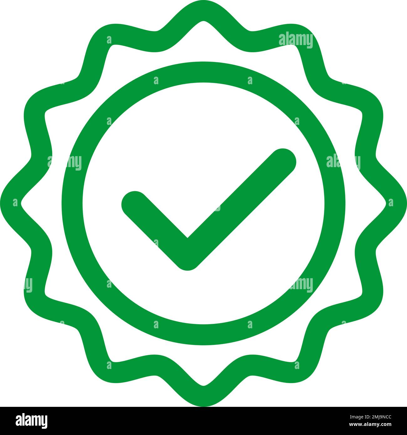 Checkmark certification badge icon. Permit or pass. Editable vector ...