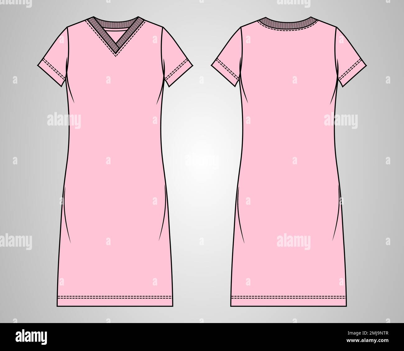 Short sleeve oversized body long knee length Slim fit Technical fashion ...