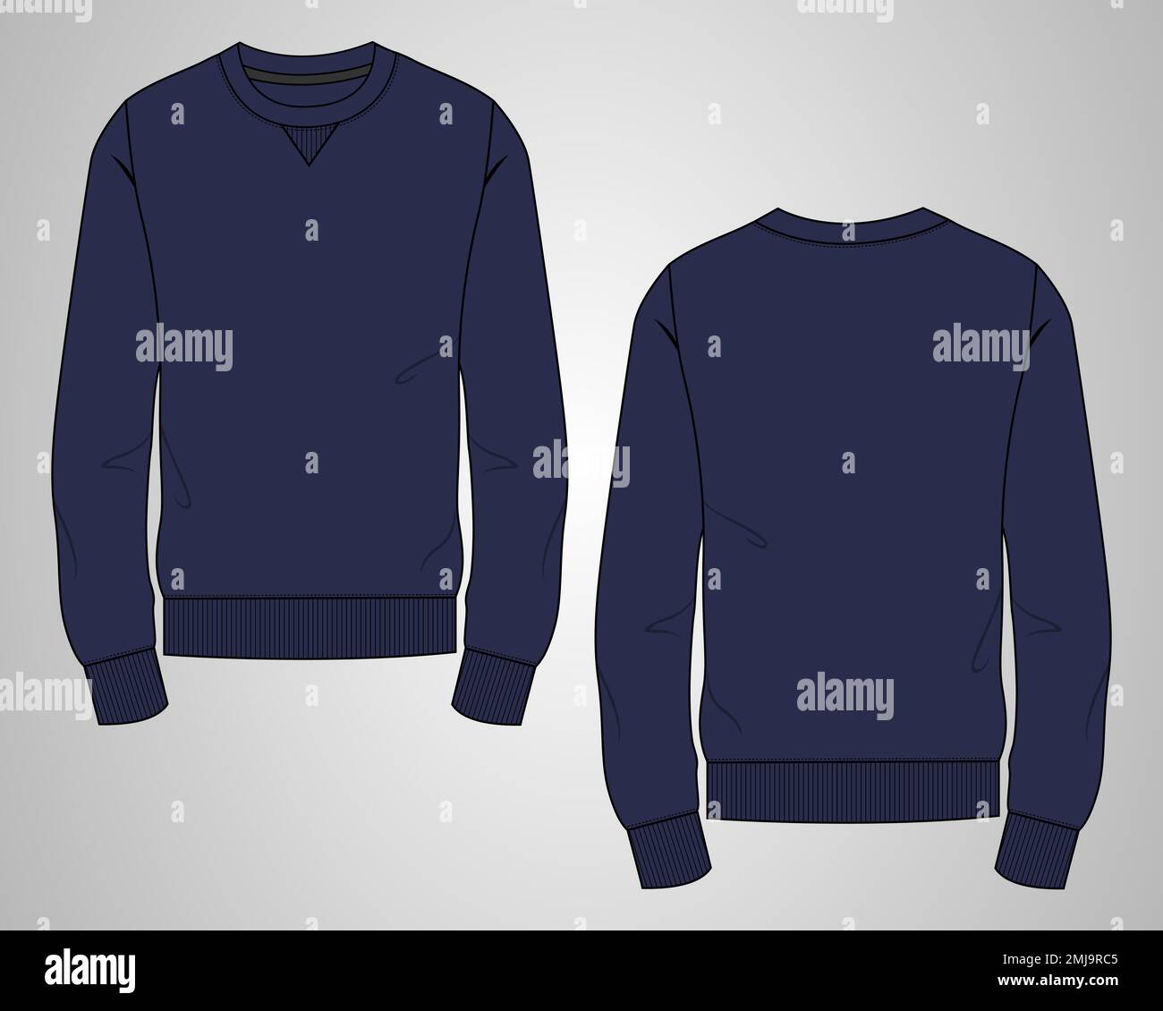 Long sleeve Sweatshirt overall fashion Flat Sketches technical drawing ...