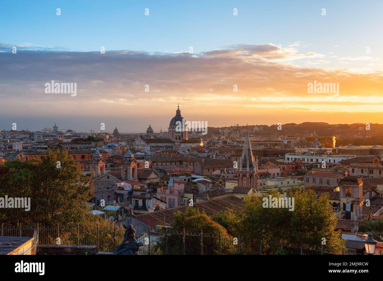 Ancient Historic City in Europe. Rome, Italy. Colorful Sunset Sky Stock ...