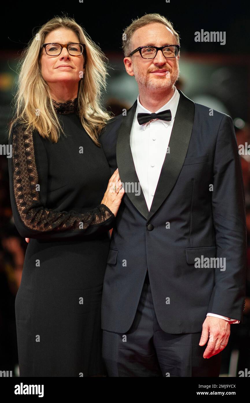 James Gray and Alexandra Dickson Gray pose for photographers upon ...