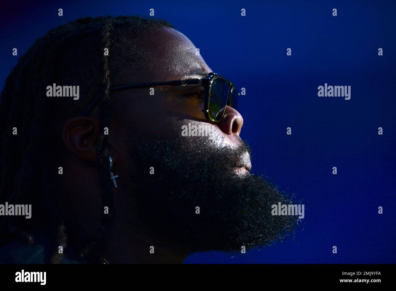 Minnesota Vikings defensive tackle Linval Joseph watches during warm ...