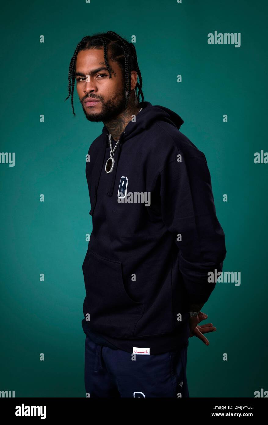 This July 26, 2019 photo shows rapper Dave East, a cast member in the ...
