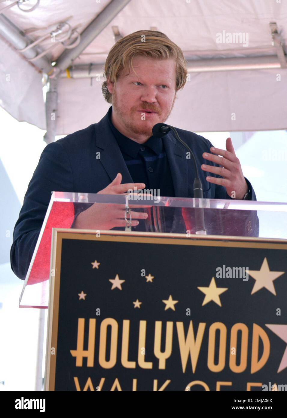Jesse Plemons speaks during a ceremony honoring Kirsten Dunst with a ...
