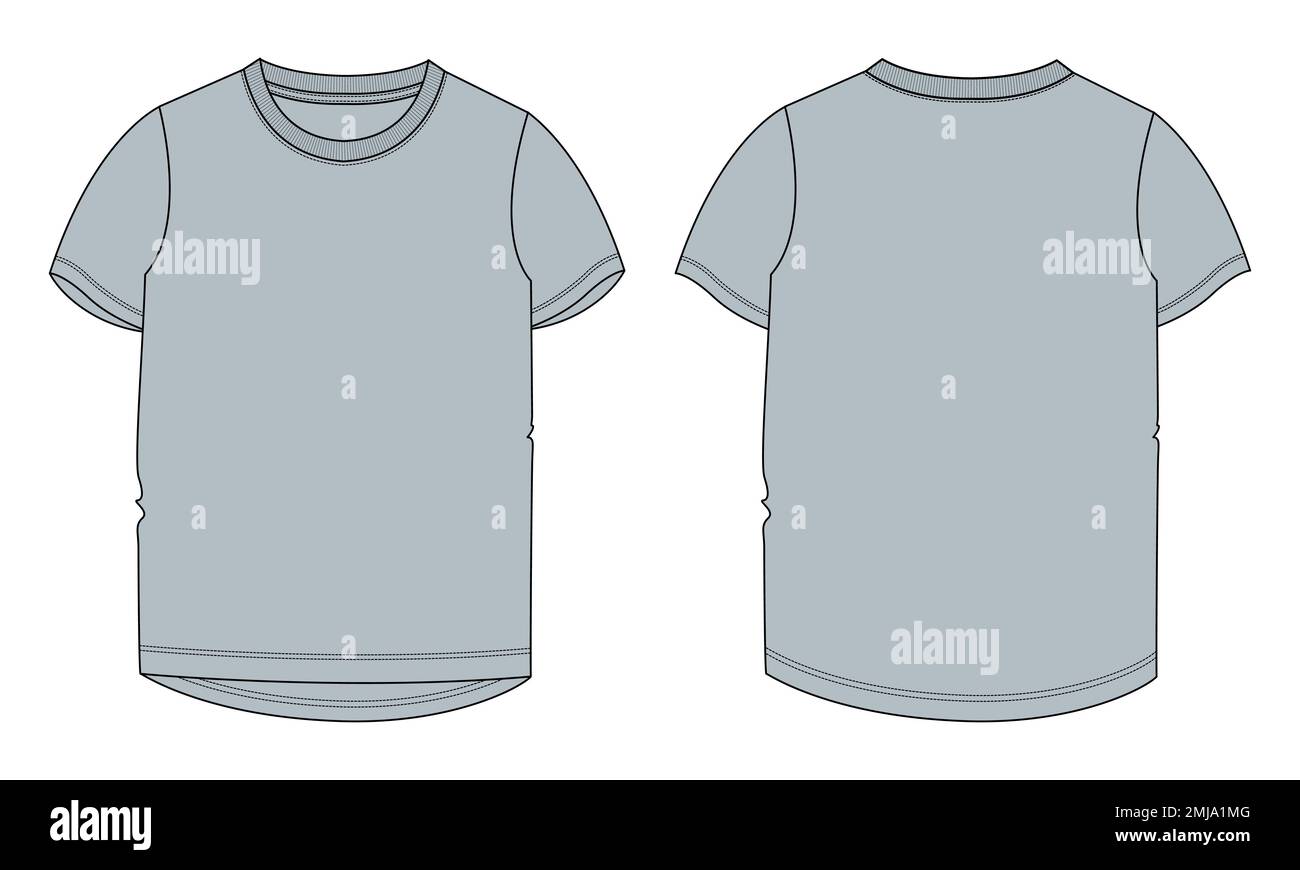 T-shirt Technical sketch fashion template for Women's. Vector art ...