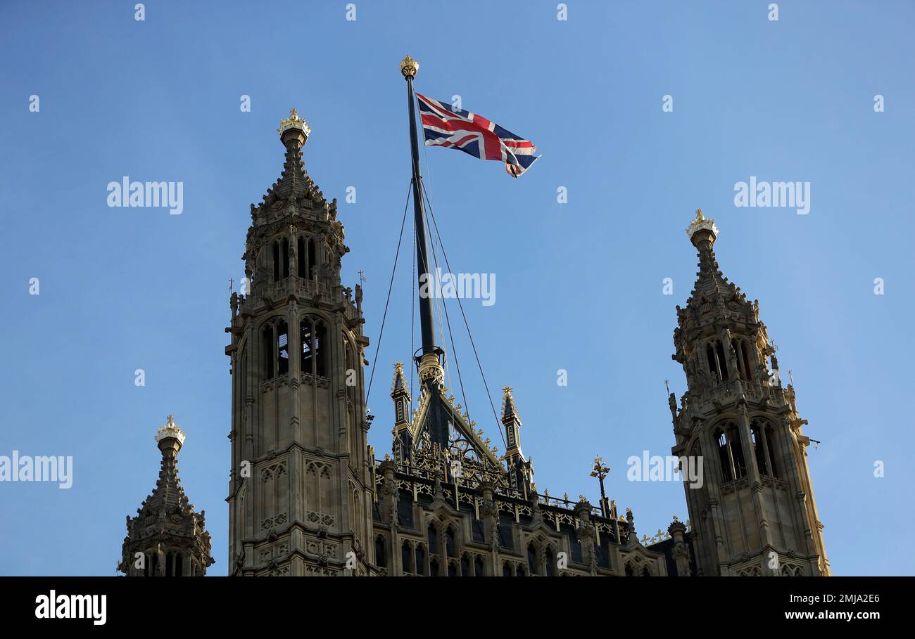 The Union flag flies above Britain's House of Lords, the upper house of ...