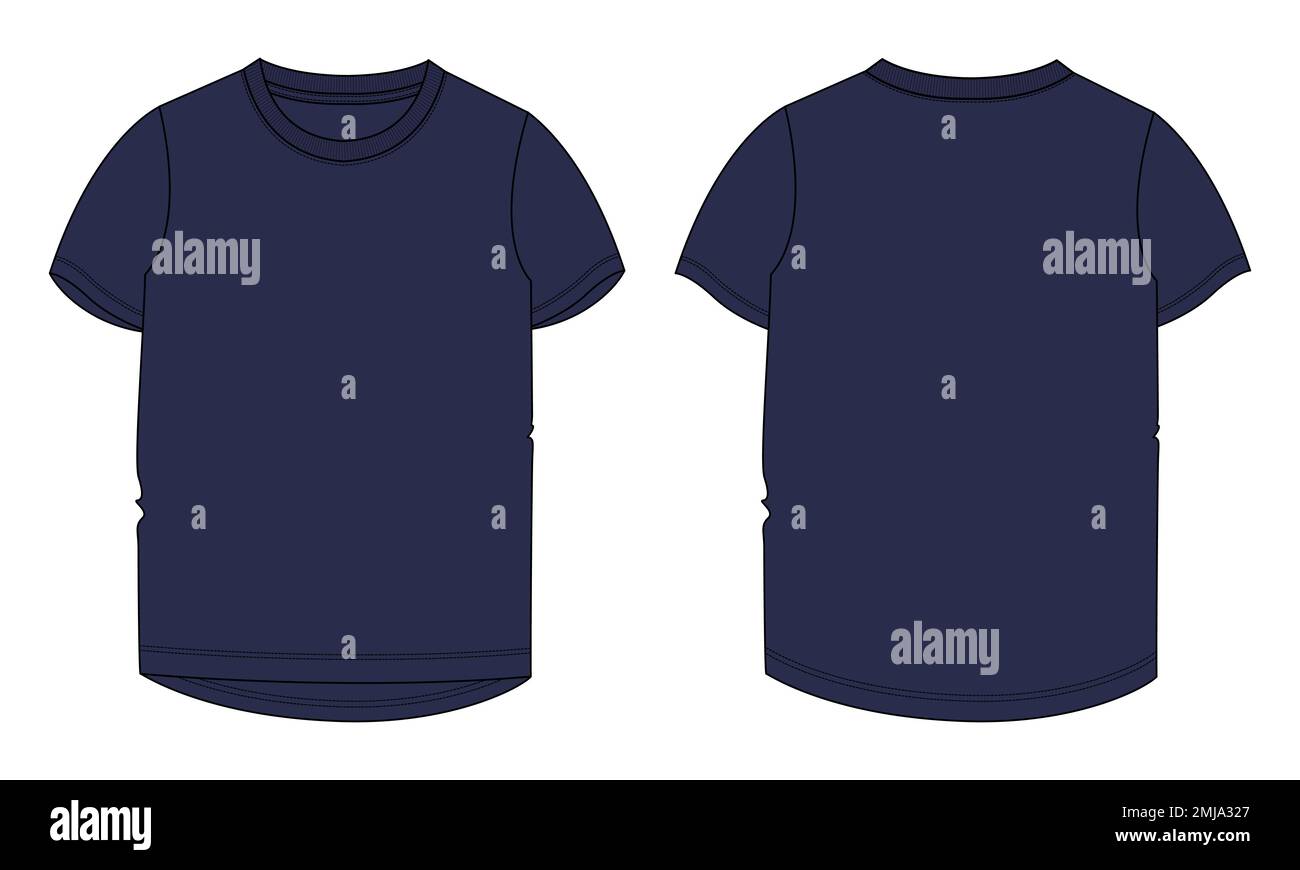 T-shirt Technical sketch fashion template for Women's. Vector art ...