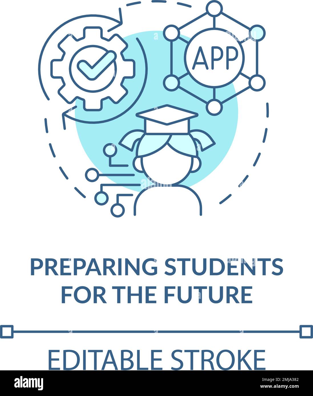Preparing students for future turquoise concept icon Stock Vector Image ...