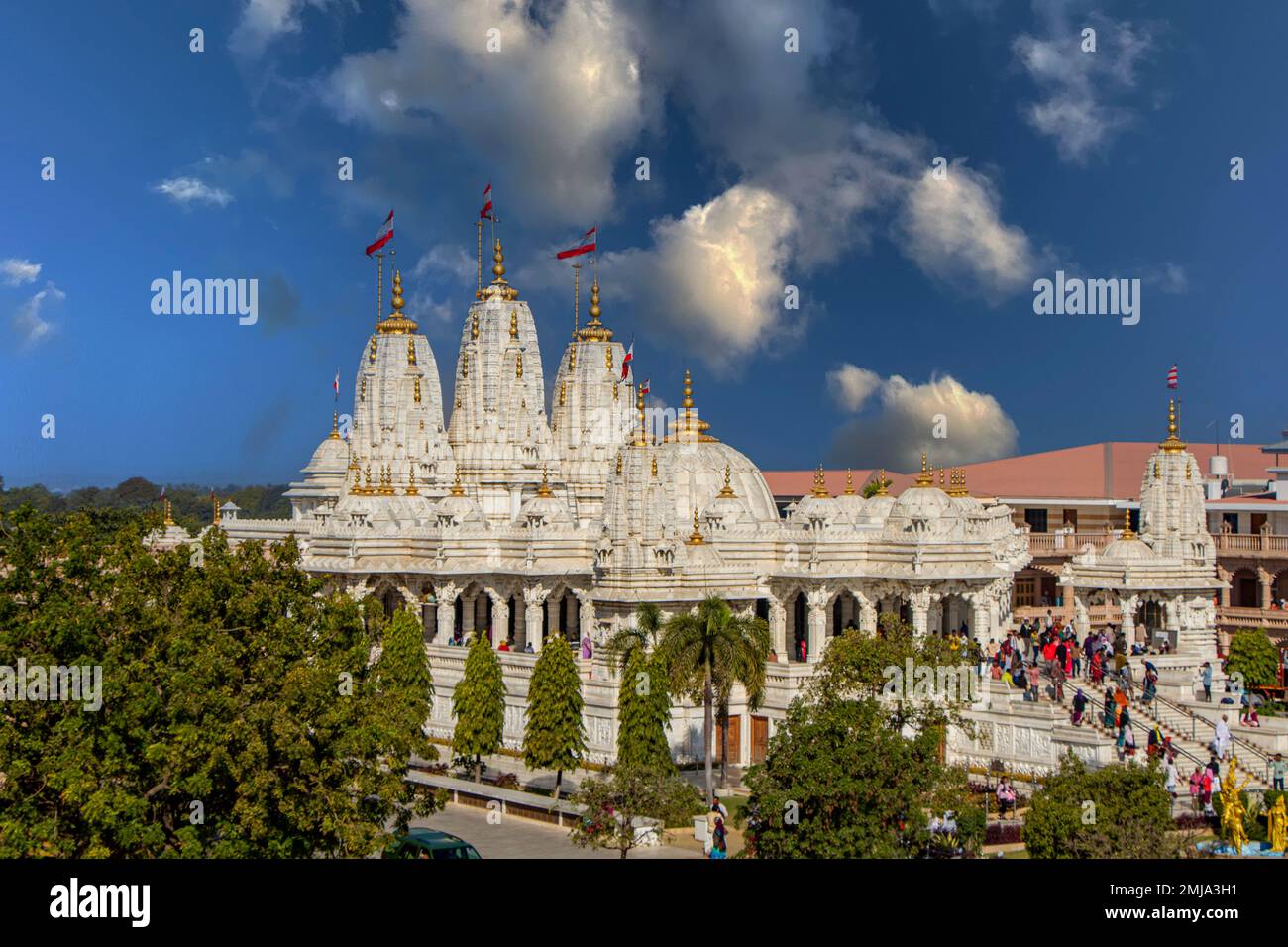 Beautiful Swaminarayan Temple in white marble stone with beautiful ...
