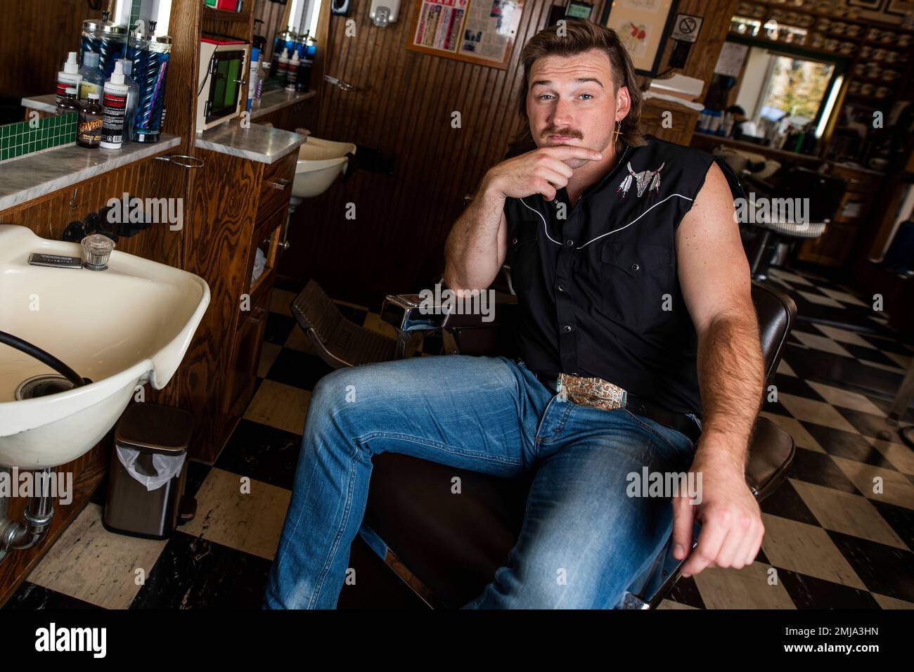 Country singer Morgan Wallen poses for a portrait after getting a ...