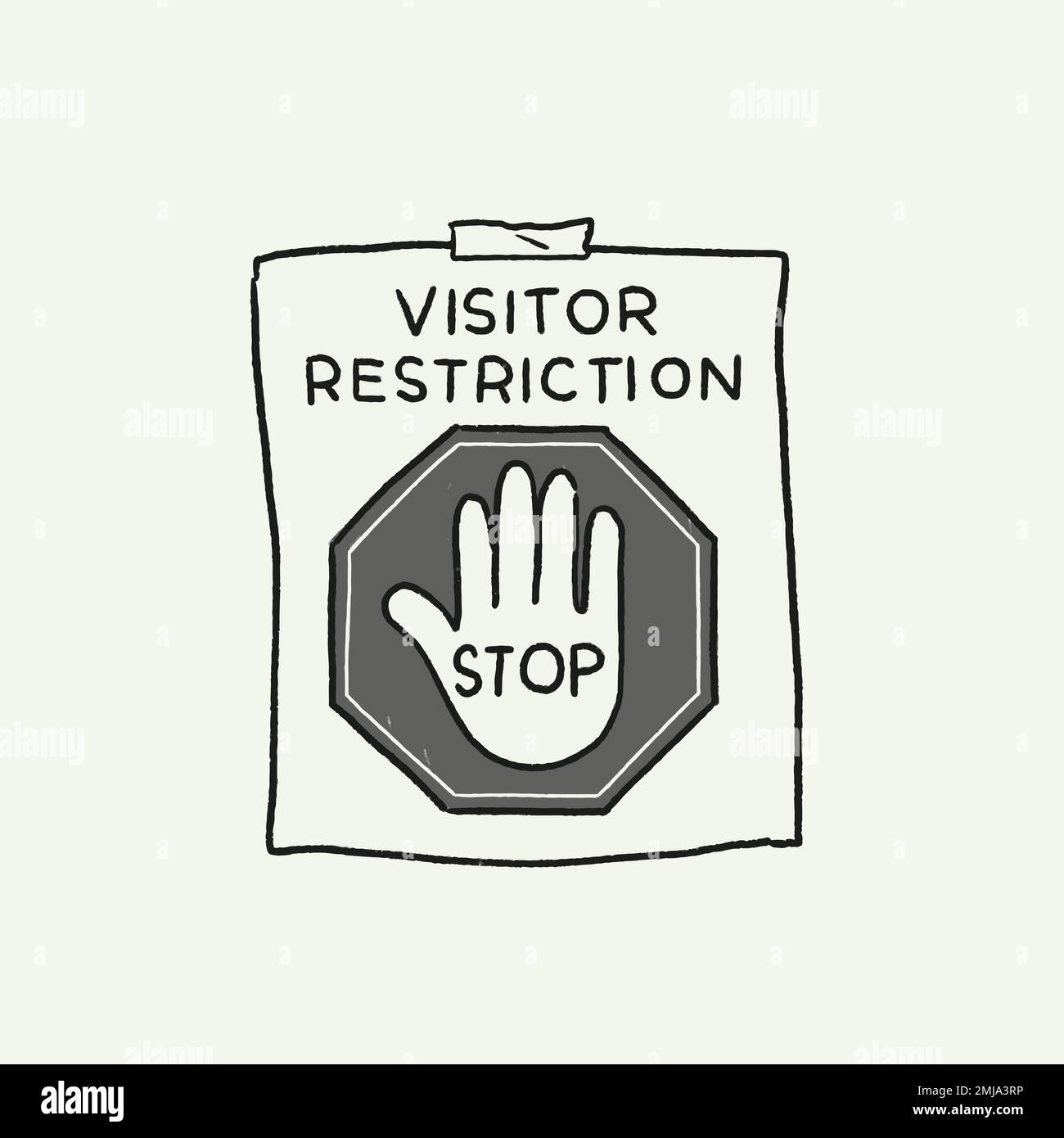 Visitor restriction sign doodle, vector new normal illustration Stock ... Visitor restriction sign doodle, vector new normal illustration Stock ...