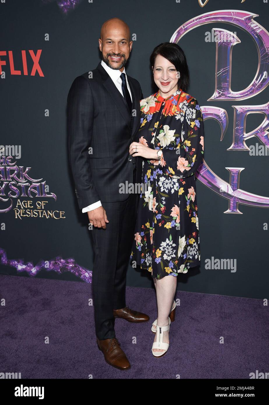 Actor Keegan-Michael Key, left, and wife Elisa Key attends the premiere ...