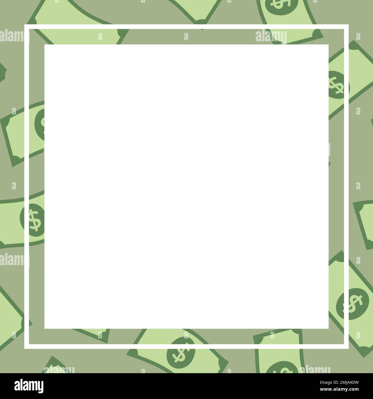 Green square/rectangle frame, dollar bills pattern money vector finance ...