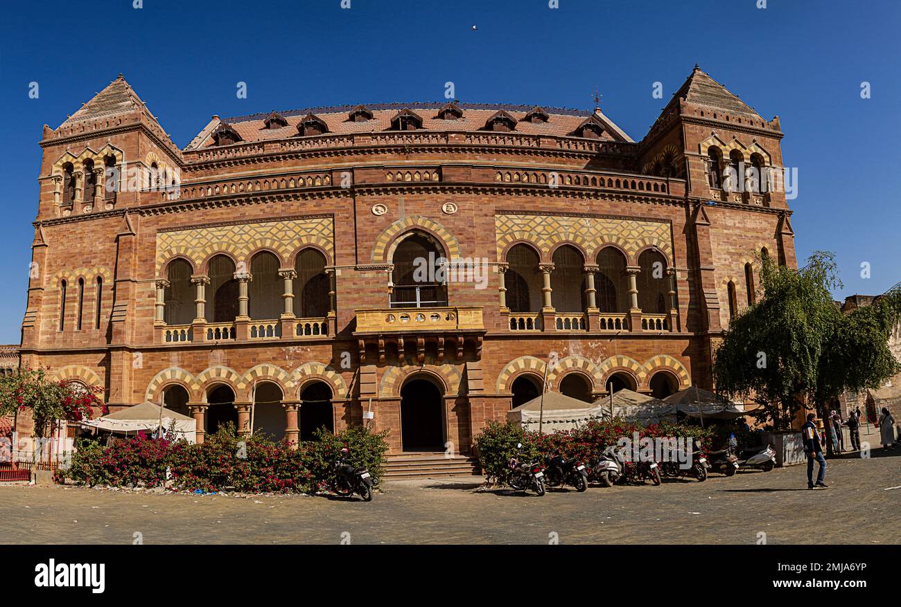 A view of Parag Mahal in Bhuj constructed in Italian Gothic style in 19 ...