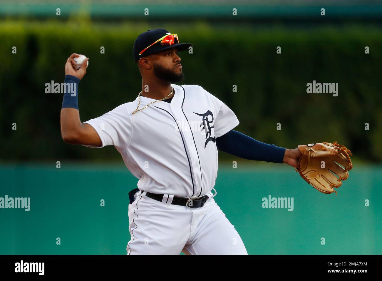 Detroit Tigers shortstop Willi Castro throws against the Cleveland ...