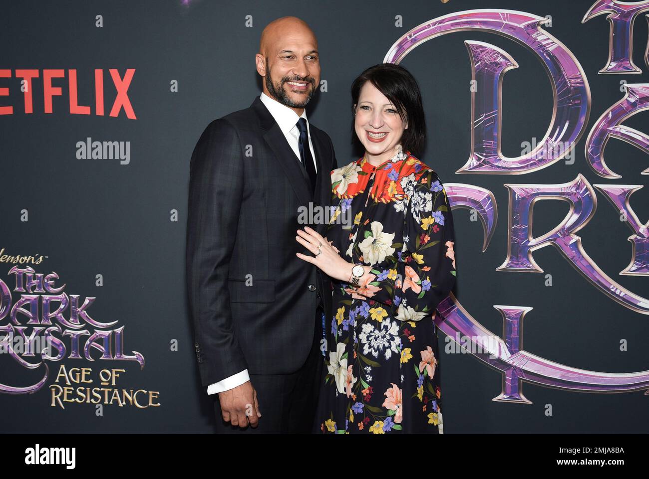 Actor Keegan-Michael Key, left, and wife Elisa Key attends the premiere ...