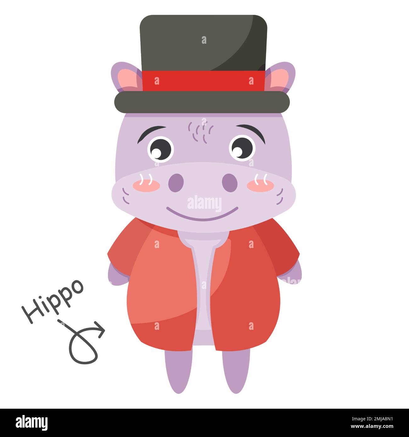 Hippopotamus cartoon characters with clothes . Vector Stock Vector ...