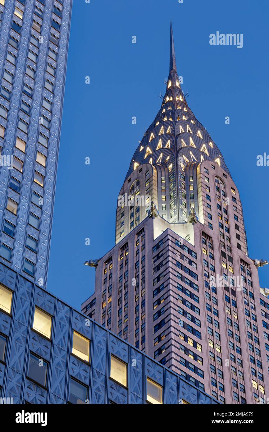 Chrysler Building’s iconic crown, framed by the stainless steel-clad ...