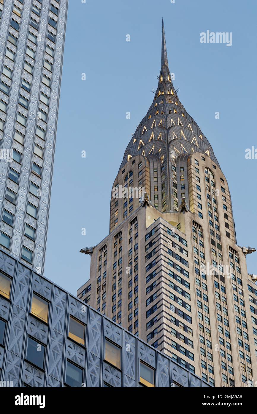 Chrysler Building’s iconic crown, framed by the stainless steel-clad ...