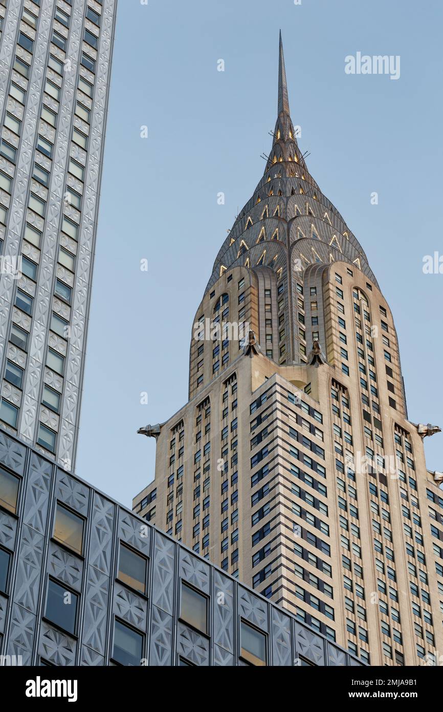 Chrysler Building’s iconic crown, framed by the stainless steel-clad ...