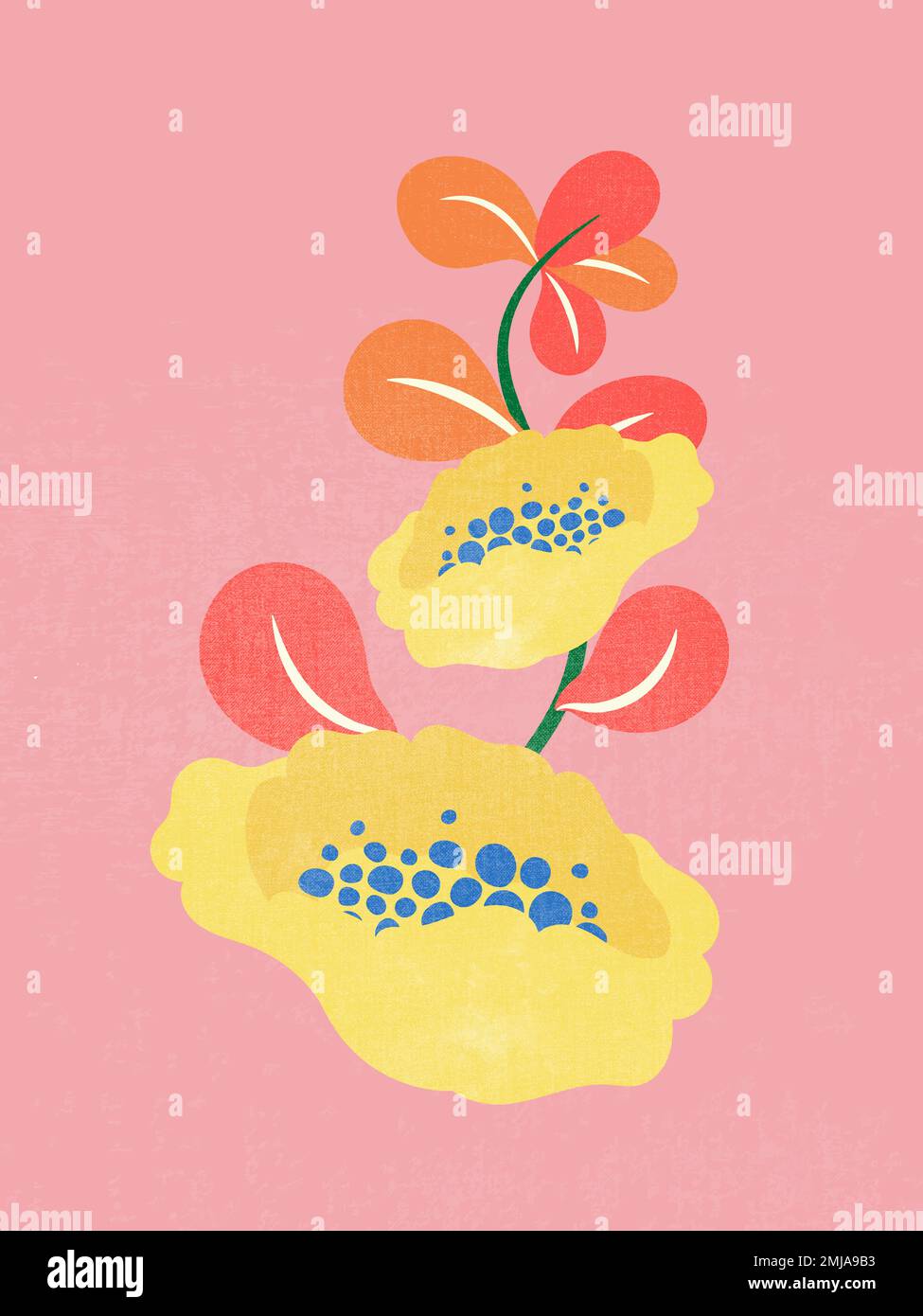 Yellow flower, spring clipart vector illustration Stock Vector Image ...