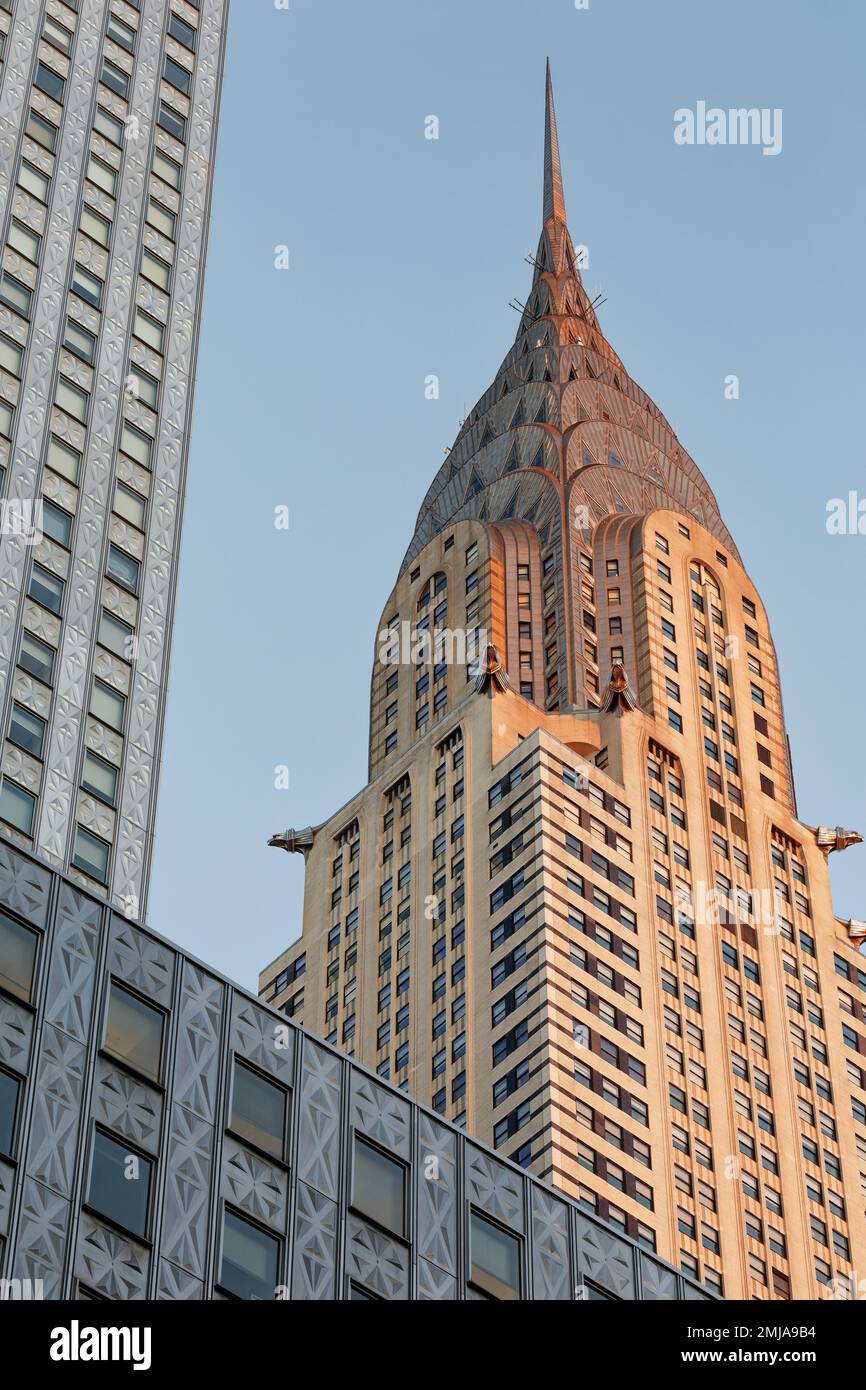 Chrysler Building’s iconic crown, framed by the stainless steel-clad ...