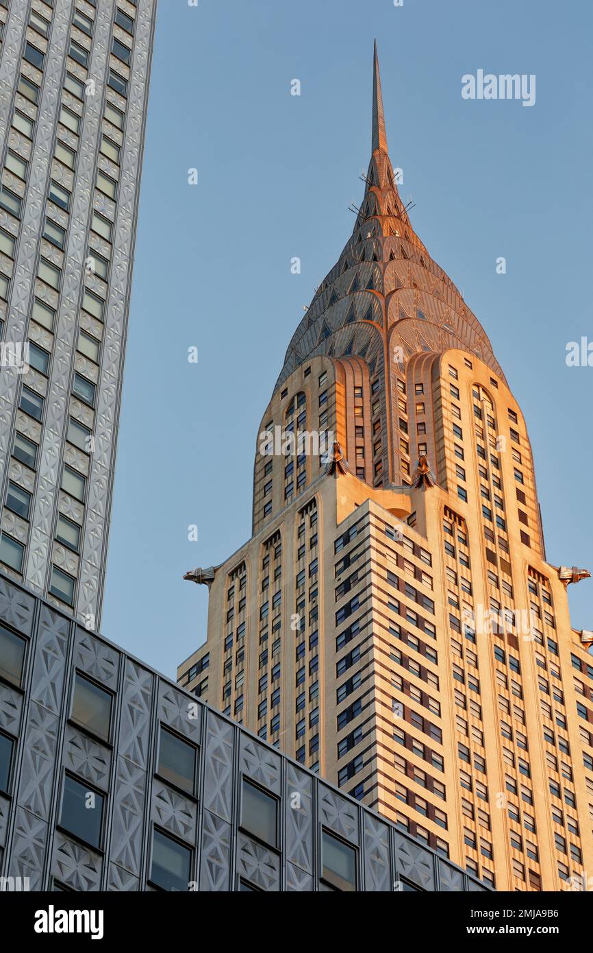 Chrysler Building’s iconic crown, framed by the stainless steel-clad ...