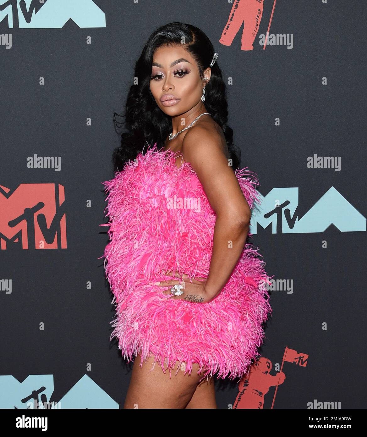 Model Blac Chyna arrives at the MTV Video Music Awards at the ...