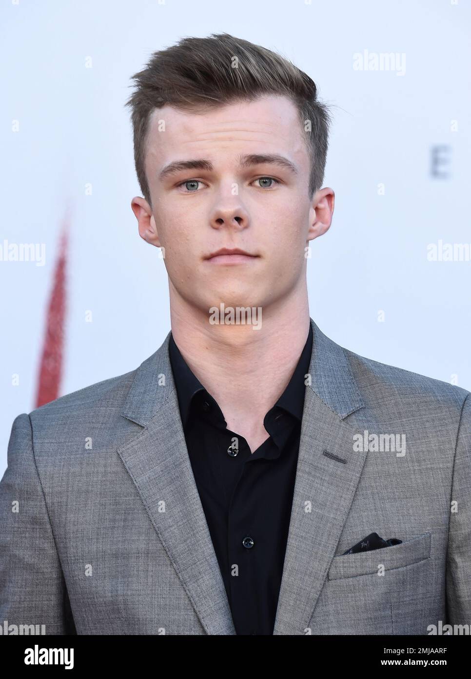 Cast member Nicholas Hamilton arrives at the Los Angeles premiere of ...