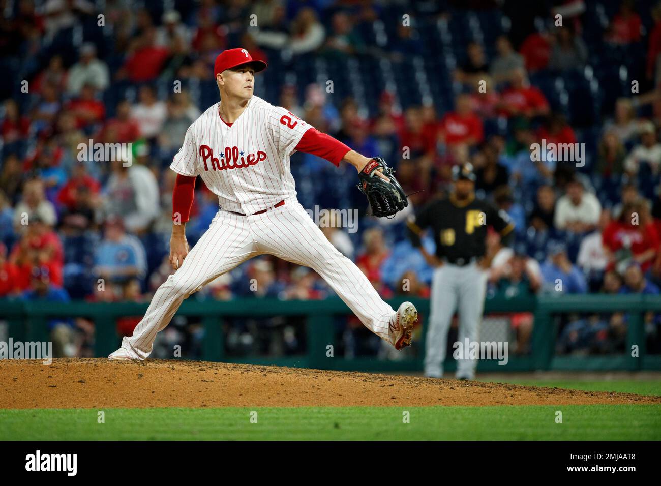Philadelphia Phillies' Mike Morin in action during a baseball game ...