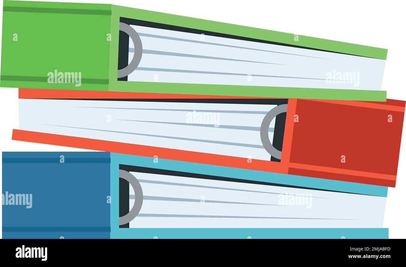 Document binders stack. Office papers color icon Stock Vector Image ...