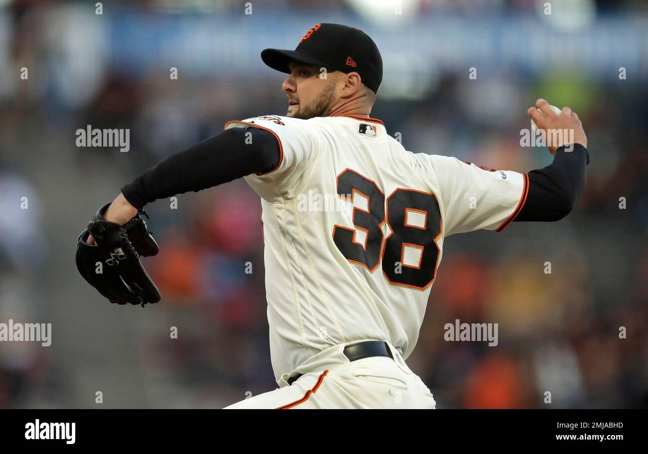San Francisco Giants pitcher Tyler Beede works against the Arizona ...