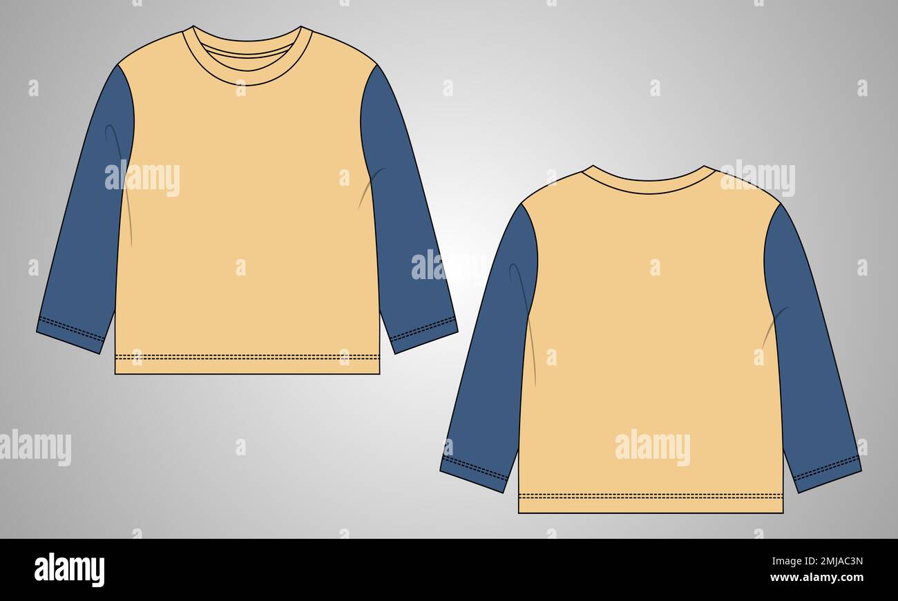 Regular fit long sleeve basic t shirt vector template for ladies and ...