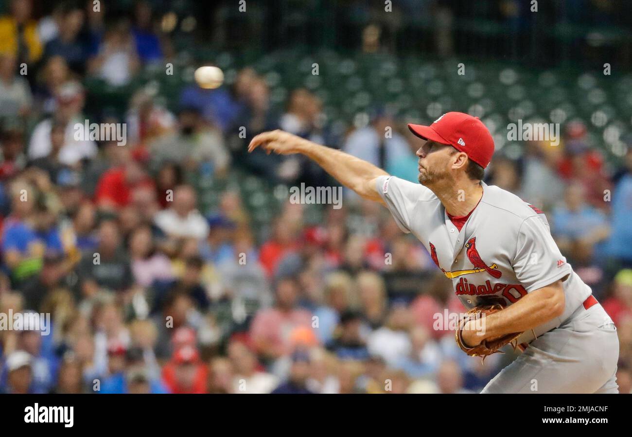 St. Louis Cardinals starting pitcher Adam Wainwright throws during the ...
