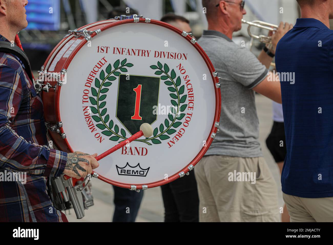 U.S. Army Staff Sgt. Alex Womack, a percussionist with the 1st Infantry ...