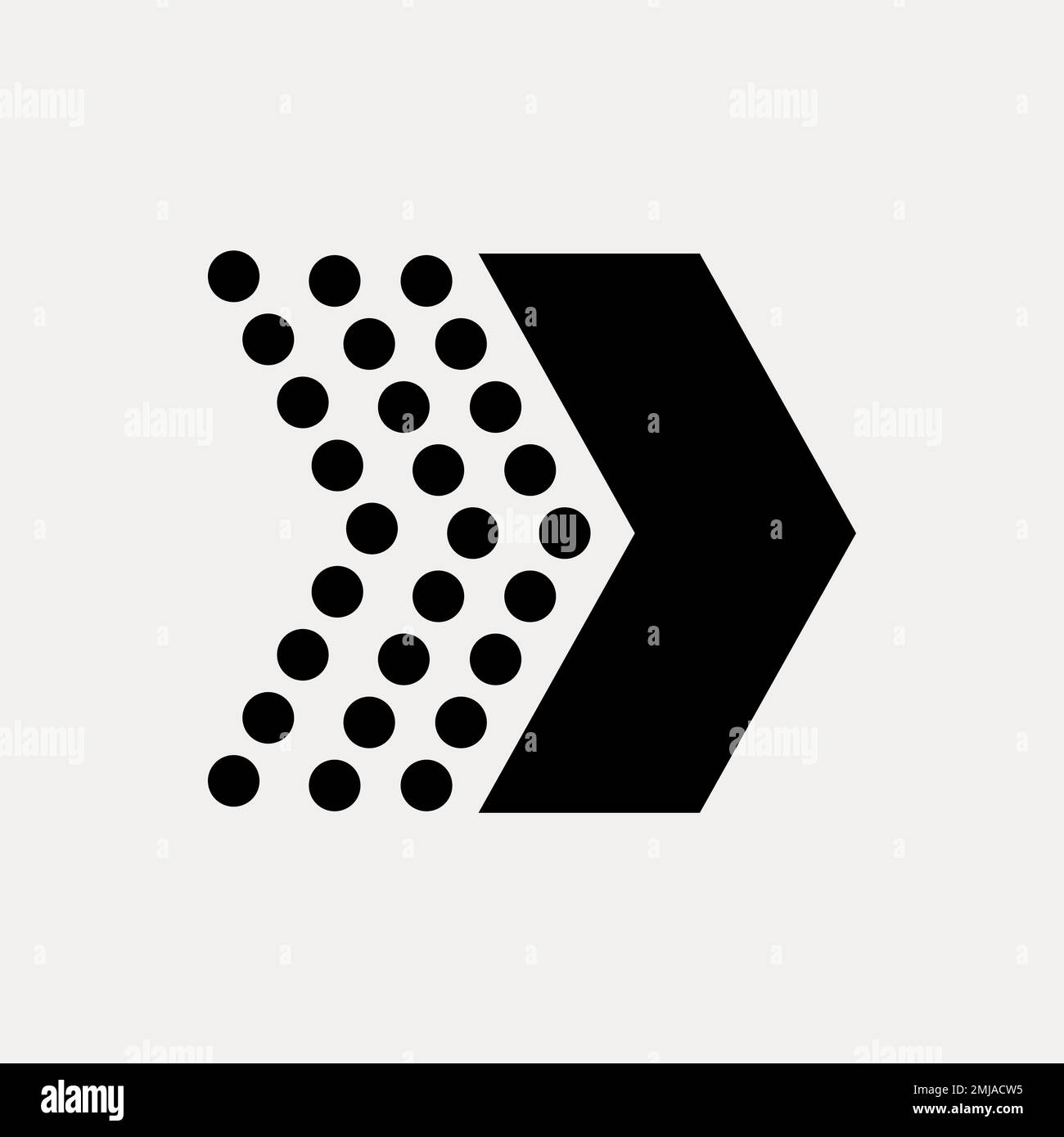 Dotted Arrow Icon Sticker Direction Symbol Vector In Black And White Stock Vector Image And Art