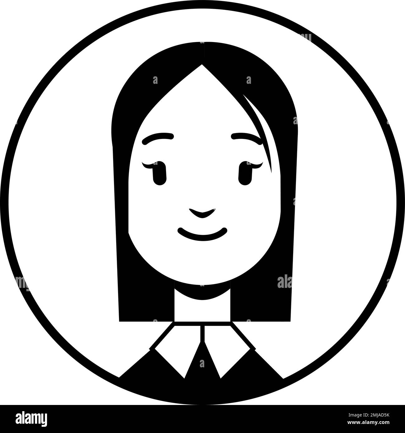 School girl round avatar. Female profile picture Stock Vector Image ...