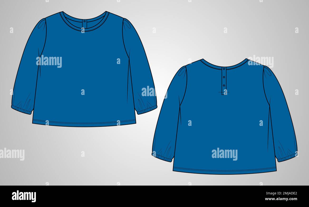 T-shirt overall technical fashion flat sketch vector Illustration ...