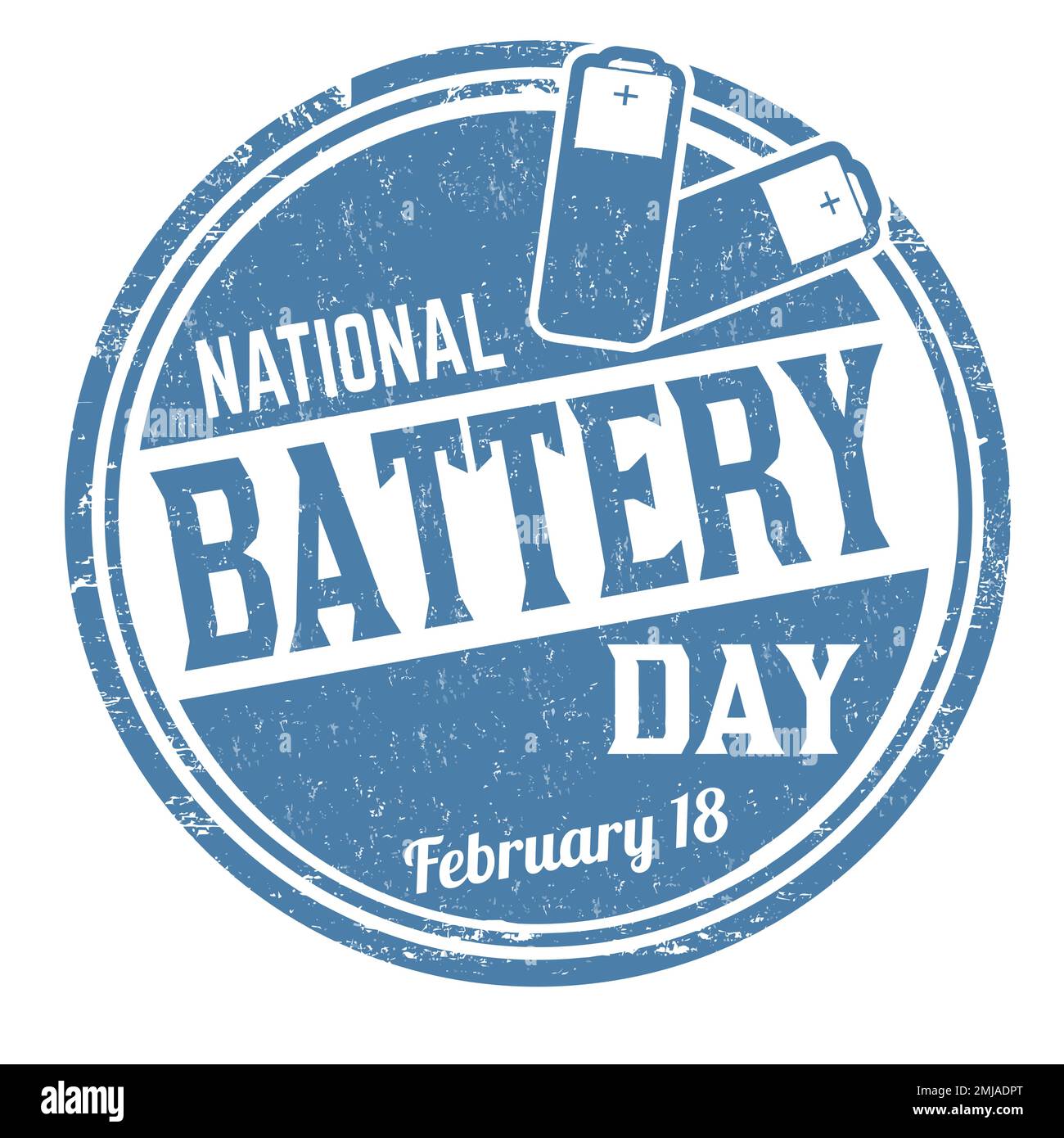 Battery day grunge rubber stamp on white background, vector ...