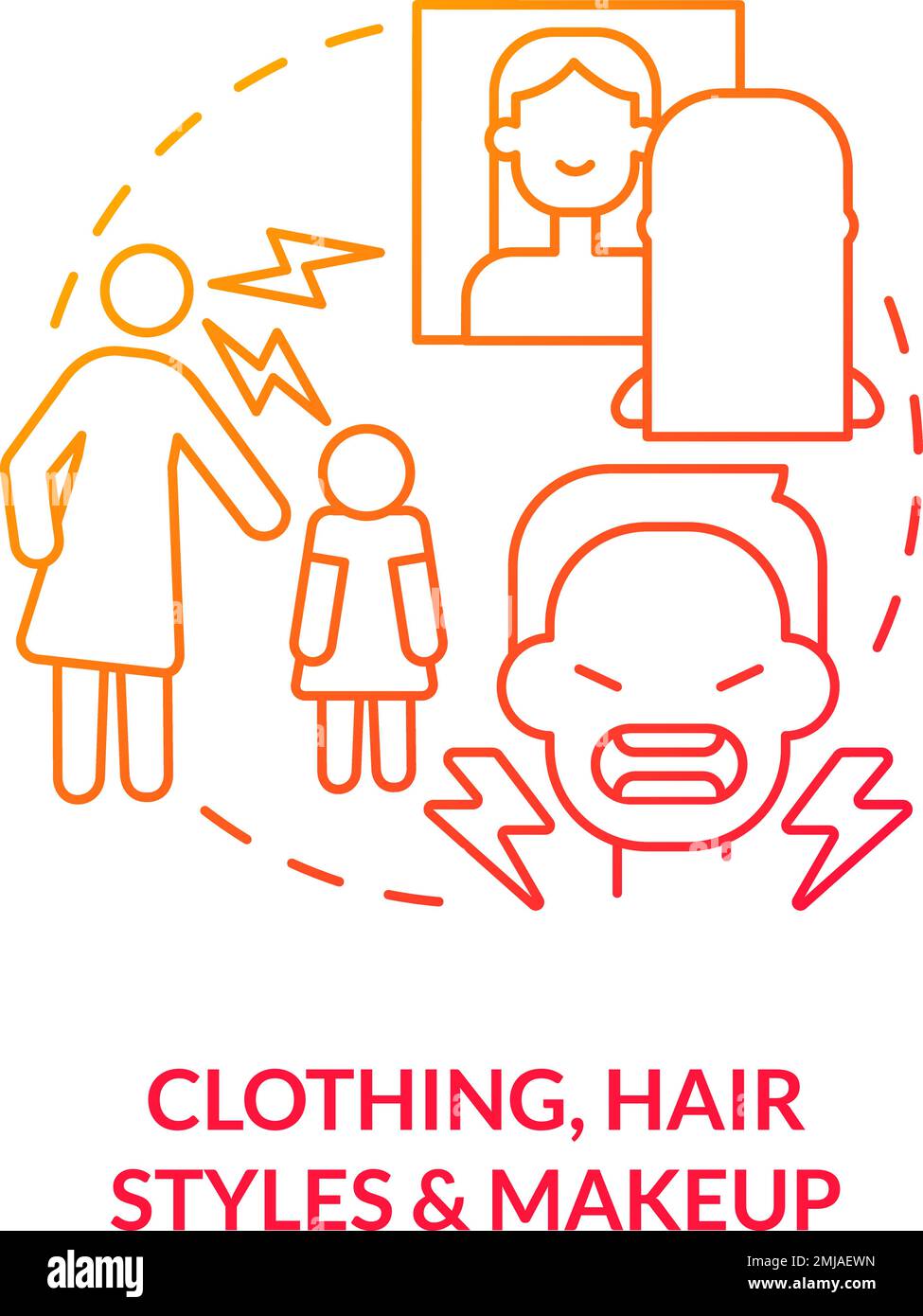 Clothing Hair Styles And Makeup Red Gradient Concept Icon Stock Vector Image And Art Alamy