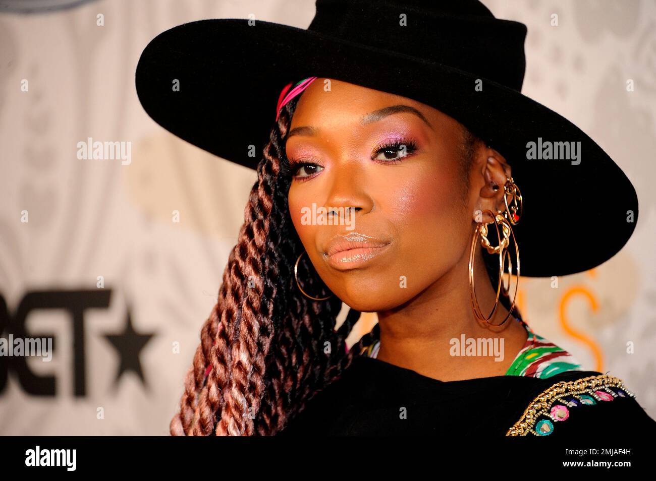 Brandy arrives at the red carpet at the 2019 Black Girls Rock! Awards ...
