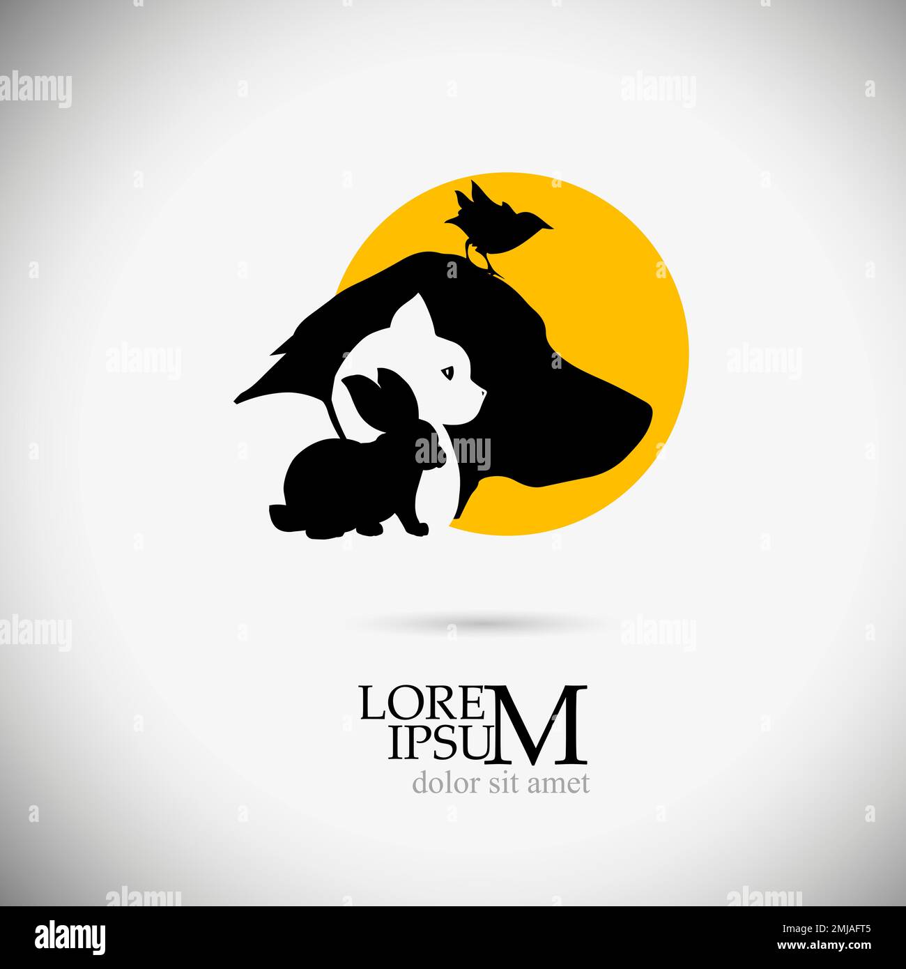 Vector of pets design on black background. Petshop, Dog, Cat, Rabbit ...