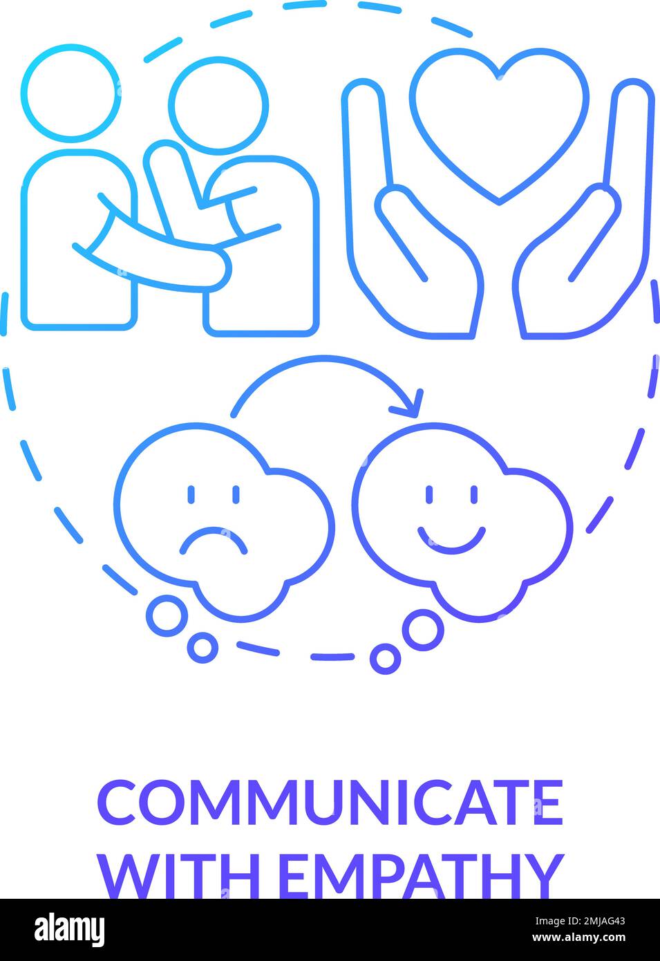 Communicate with empathy blue gradient concept icon Stock Vector Image ... Communicate with empathy blue gradient concept icon Stock Vector Image ...