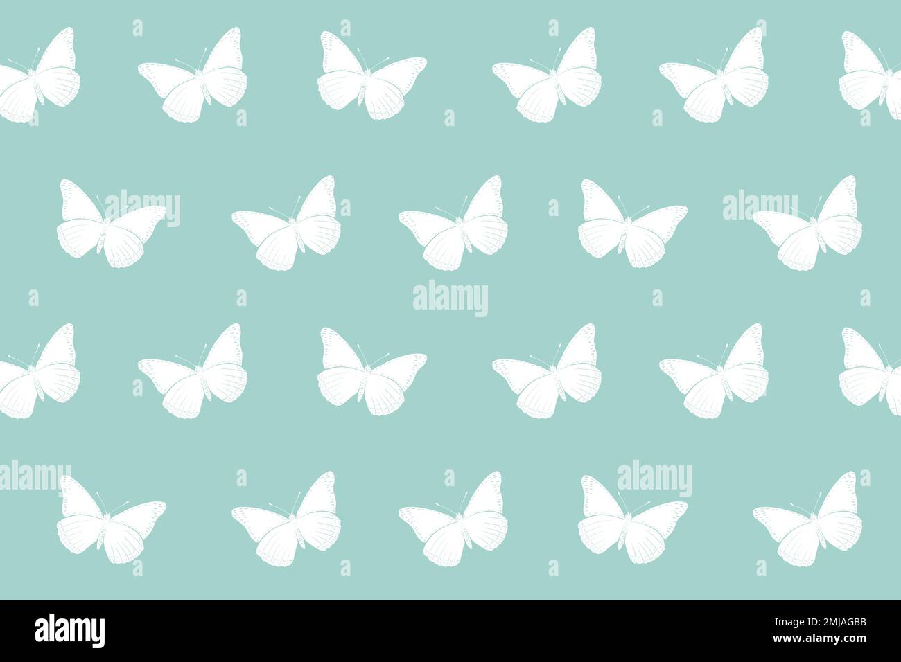 Butterfly background pattern, mint green minimal design vector Stock ...